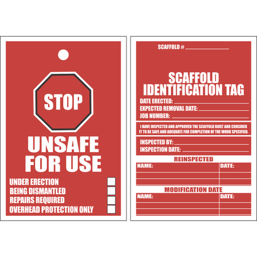 Stop Scaffolding Unsafe Tag Health And Safety Shopping 