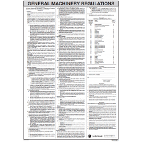 General Machinery Regulations Poster A1 – Health & Safety Shopping