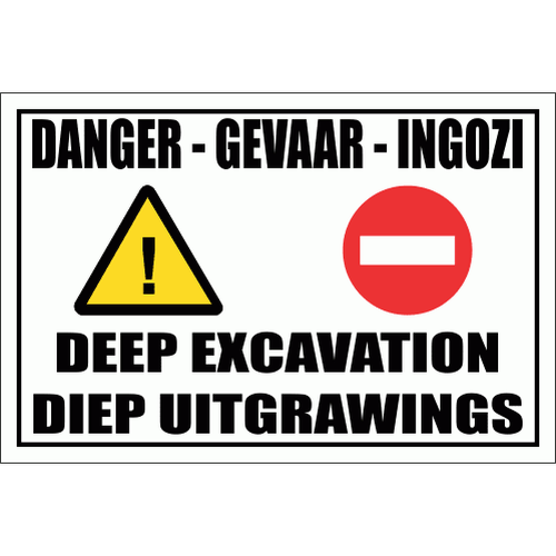 Deep excavation sign – Health & Safety Shopping