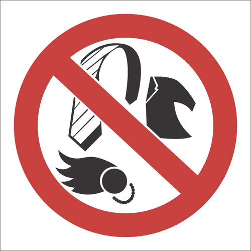 No loose clothing sign SABS - PV12 – Health & Safety Shopping